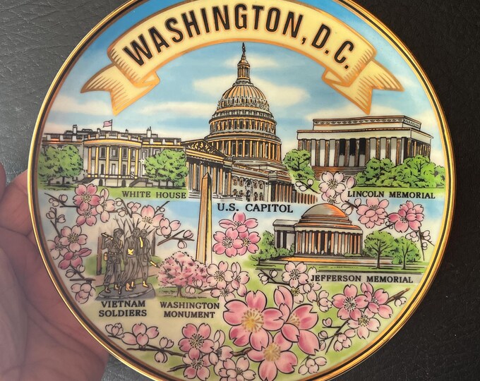 Washington DC Landmarks Vintage Collectors Plate Colorful and Pretty ...