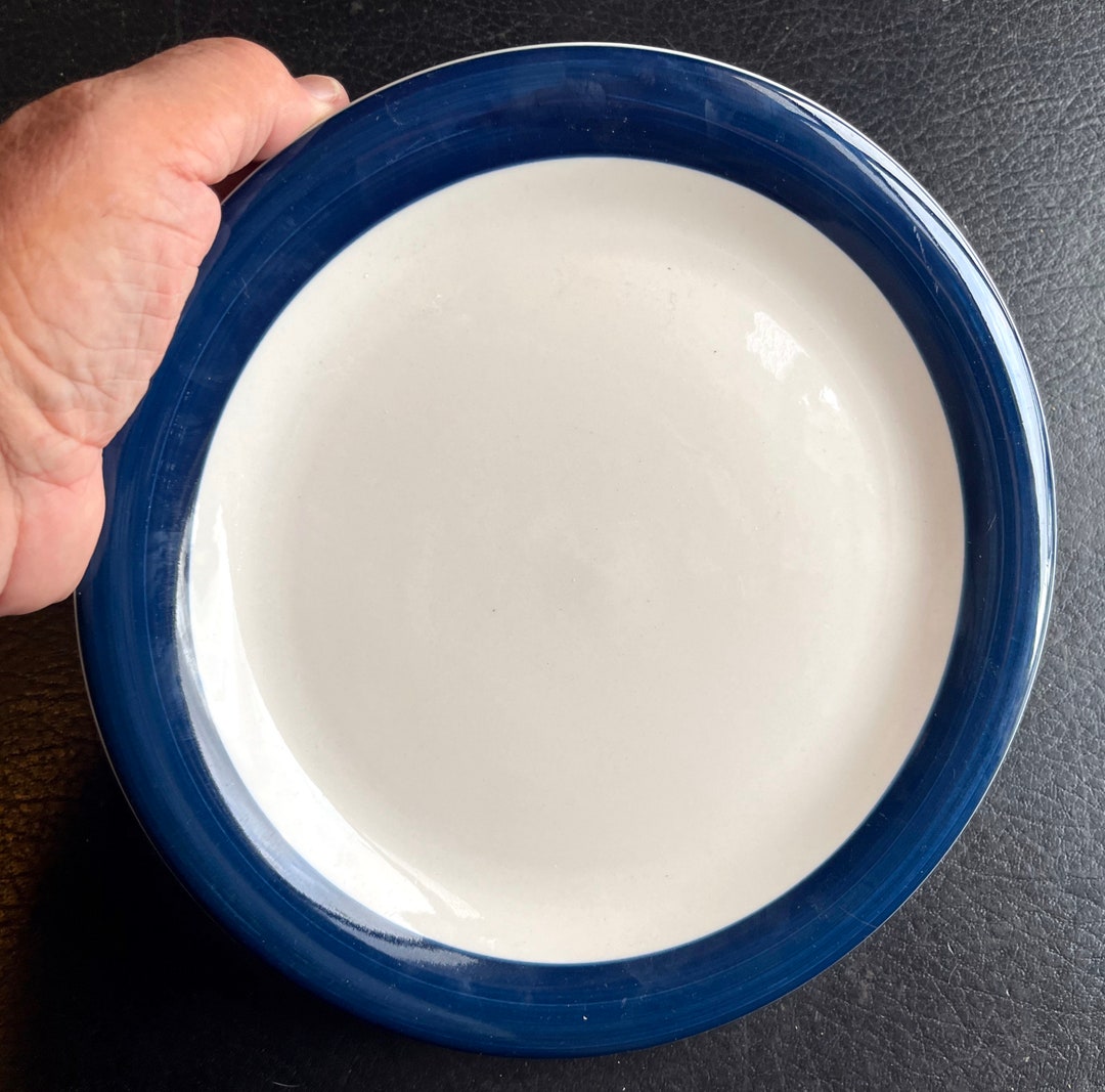 Bold Blue Border 9 3/4” Dinner Plate Set of Four (G0903) - Etsy