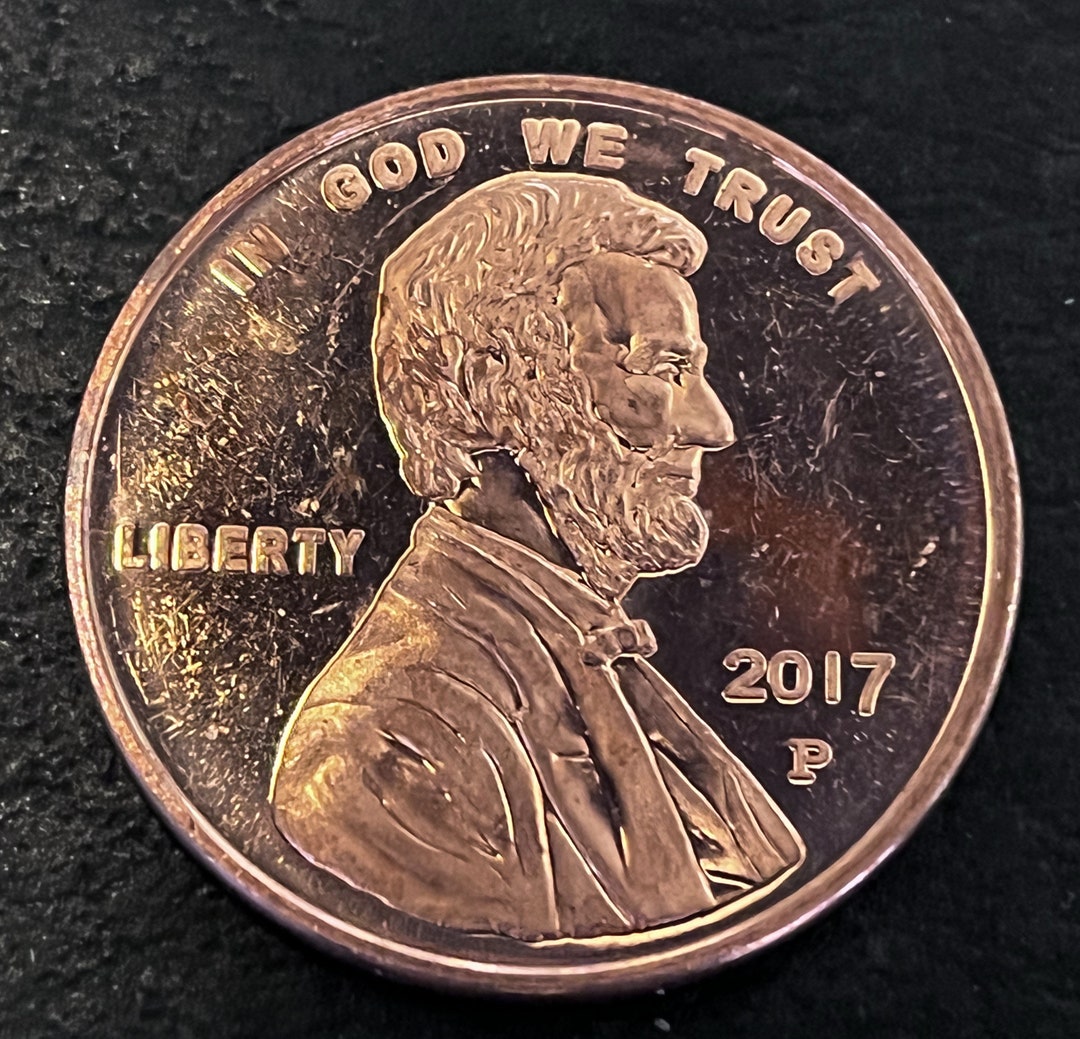 One Big Lincoln Penny Shield Reverse 1 Ounce Copper Art Round USA ...
