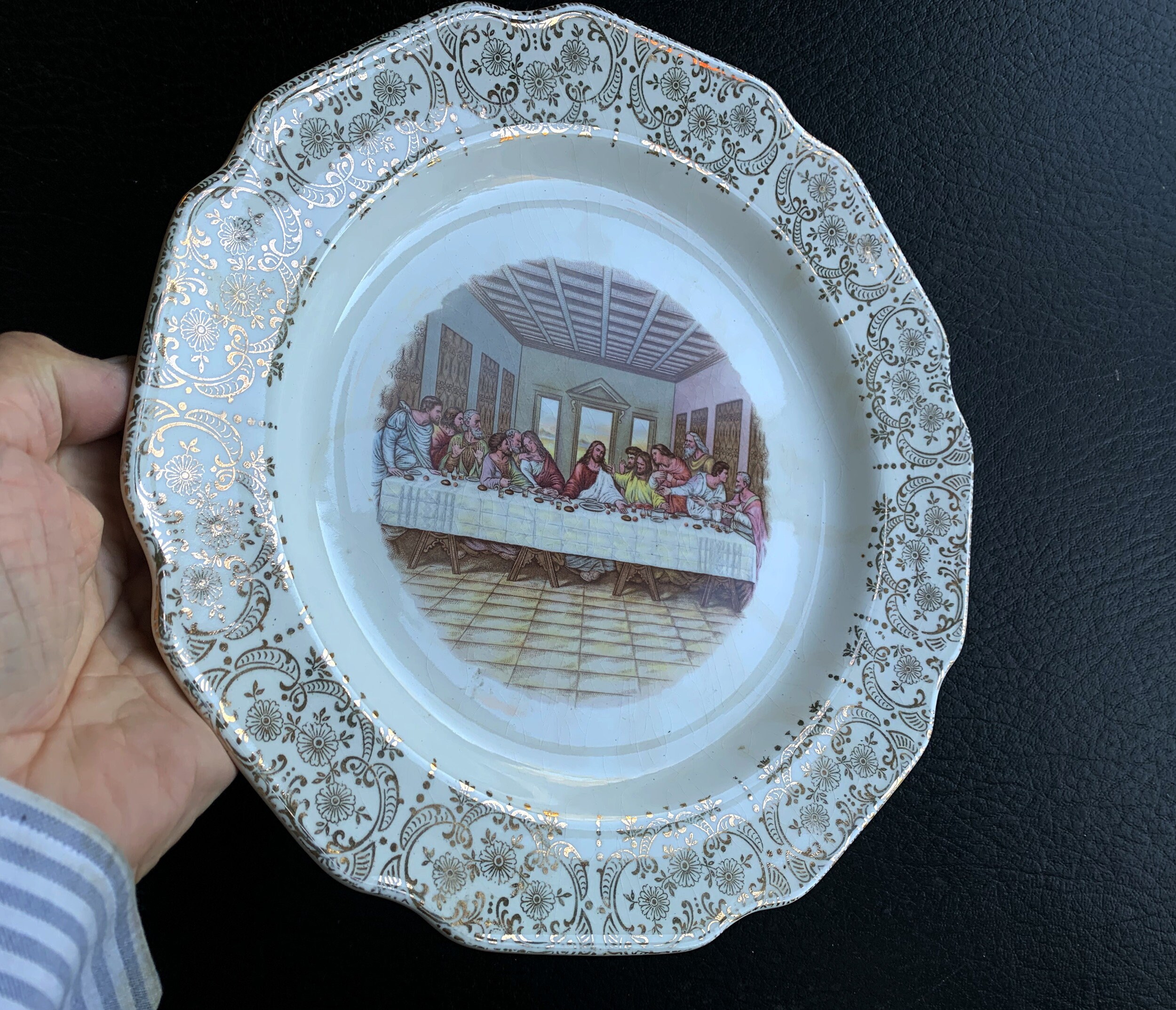 Last Supper Porcelain Vintage Decorative Plate 22K Gold Trim - Etsy