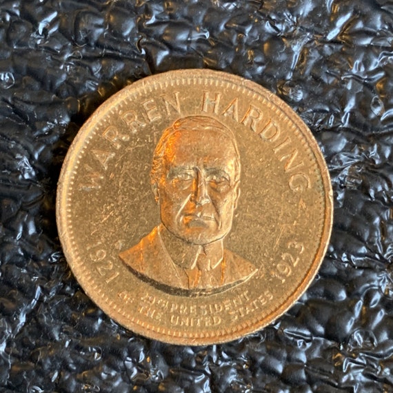 Warren Harding 29th President Gold Tone Metal Coin Political | Etsy