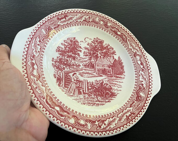 Royal China Memory Lane Handled Underplate Pink Transferware Vintage ...