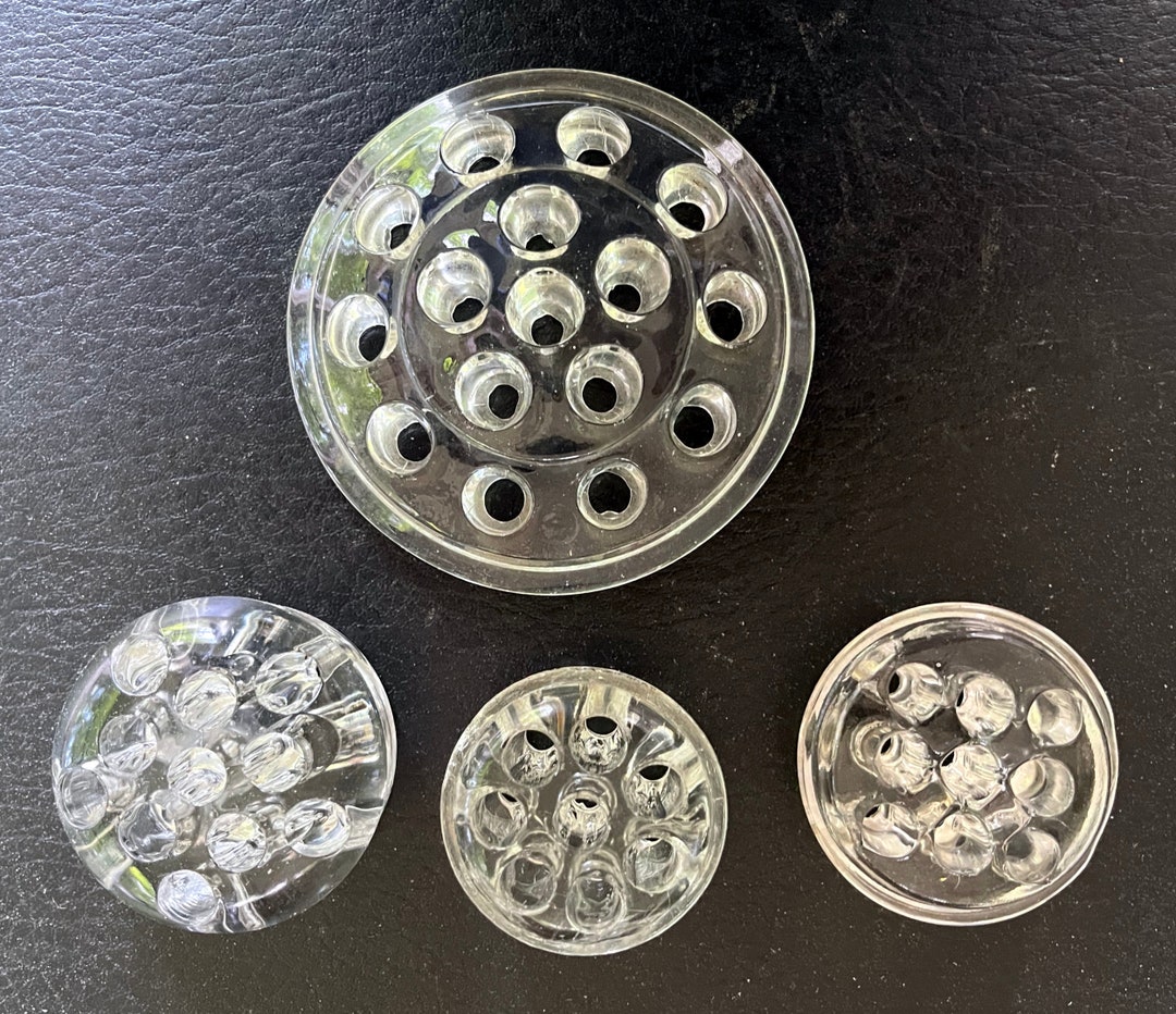 Vintage Flower Four Glass Frogs Round Ikebana Kenzan (frogs) - Etsy