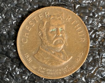 Chester Arthur 21th President Gold Tone Metal Coin – Political History ...
