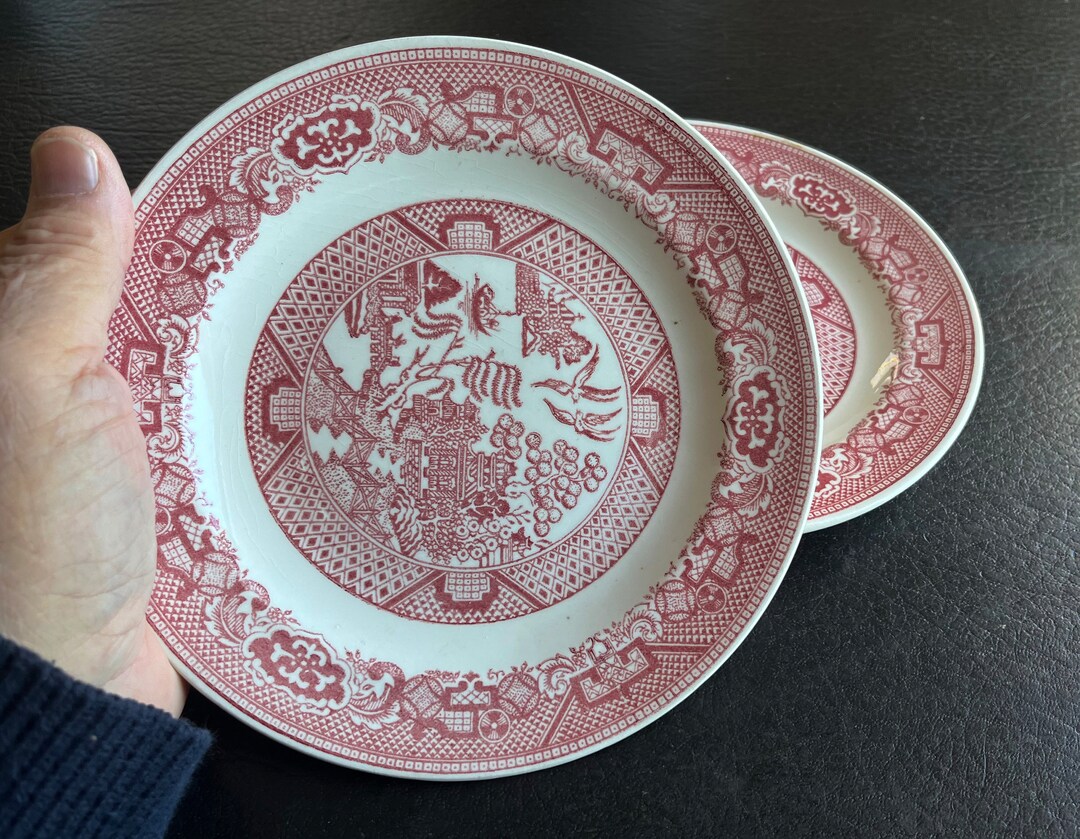 Willow Ware Royal China Red/pink Willow Plate 7 1/4” CRT3 - Etsy