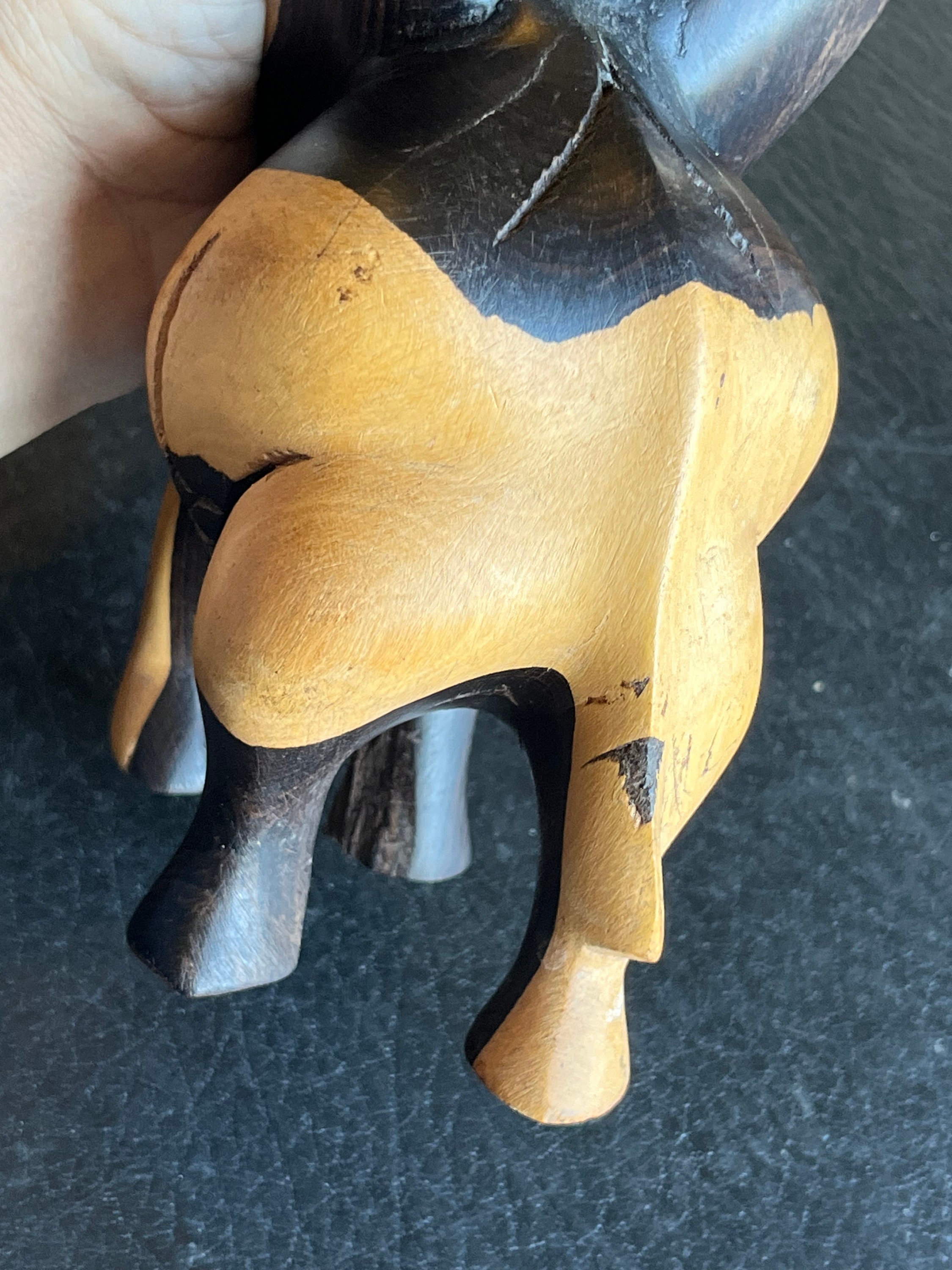 Vintage Hand Carved Wood Trumpeting Elephant Trunk up (ELEBOX) - Etsy