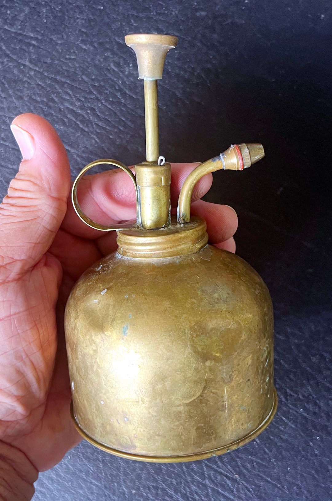Vintage Brass Plant Mister Hong Kong Spritzer Tool Pump Patina Atomizer ...