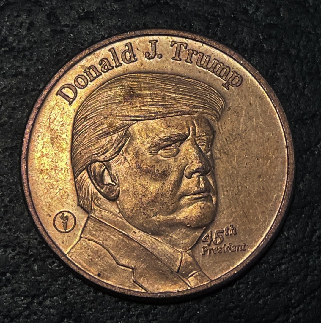 Donald J Trump Bust 1 Ounce Copper Art Round the White House Reverse ...