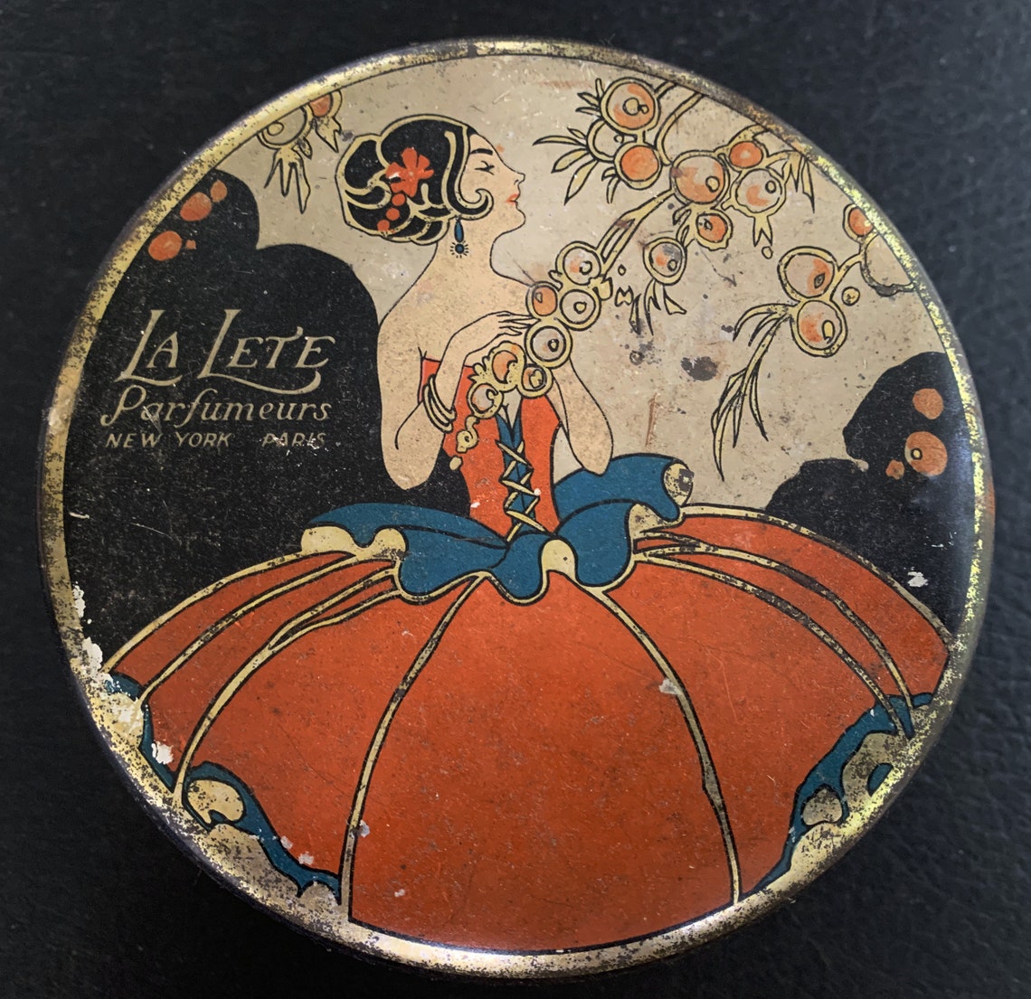 Art Deco Powder Tin La Lete Parfumeurs New York Paris Talcum | Etsy