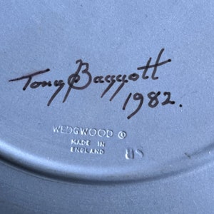 Wedgwood Jasperware Plate Teal Color Signed Tony Baggett Moscow ...
