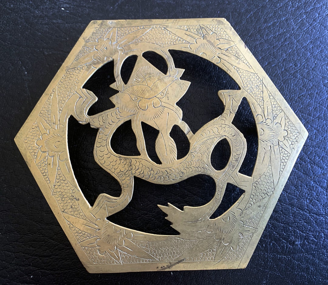 Dragon Brass Trivet a Six Sided Sorry I Cant Count the Toes Accurately ...