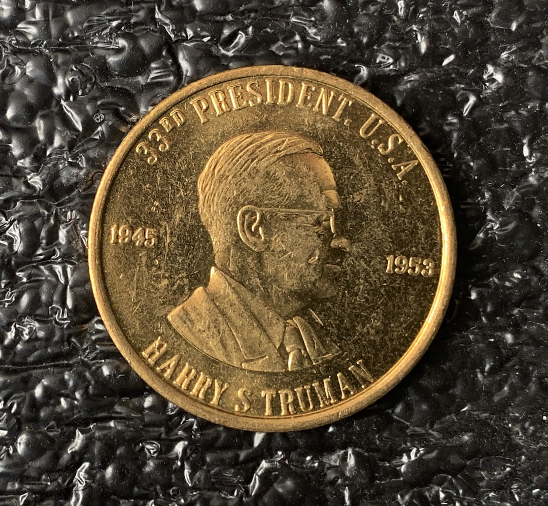 Harry Truman 33rd Presidential Gold Tone Metal Coin Political History ...