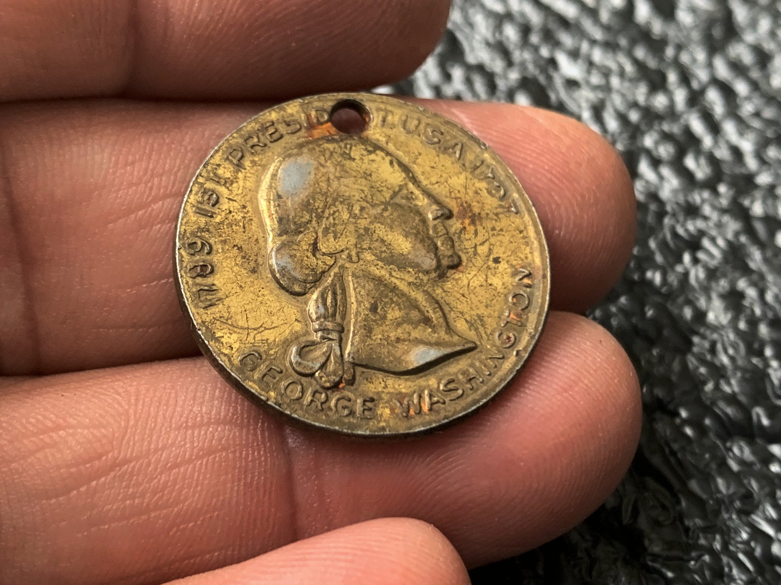 George Washington 1st President 1789-1797 Two Coins Medals - Holed as ...