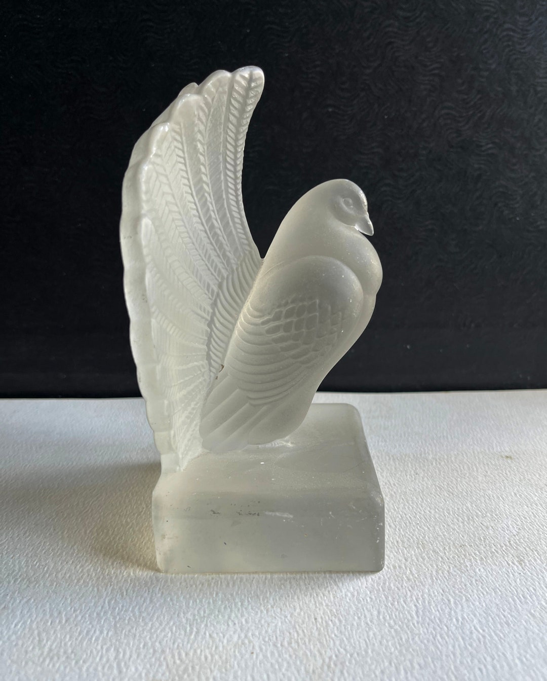 Art Deco Frosted Glass Pigeon MCM Bookend or Paperweight - Etsy