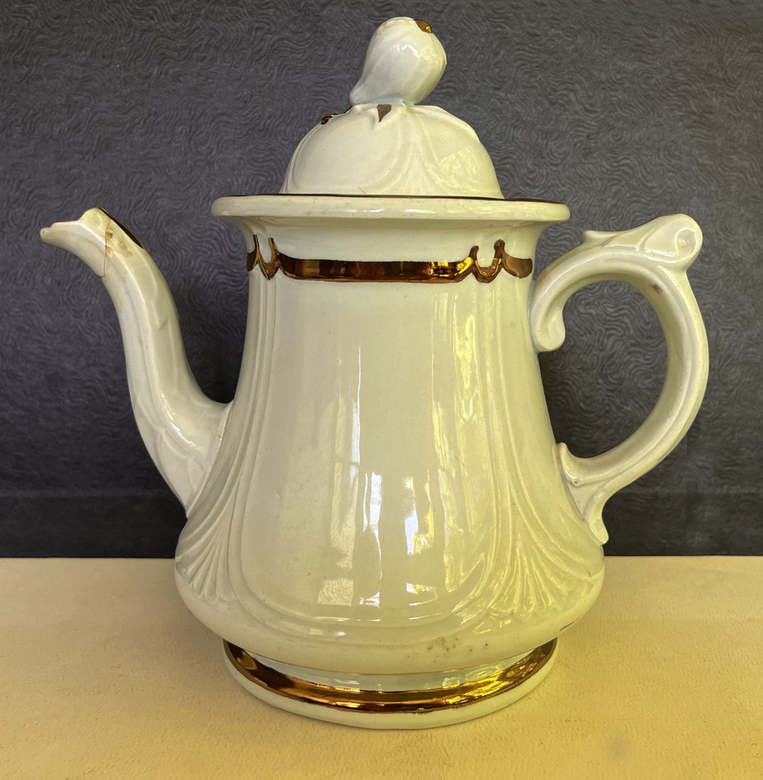 Antique E Walley Niagara Shape White Ironstone Coffee or Tea Pot (B101 ...