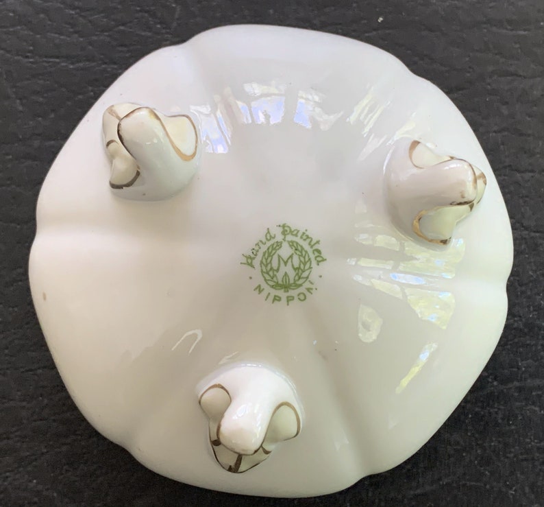 Nippon Hand Painted Three Footed Bowl Floral Gold Edge Well - Etsy