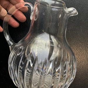 Heavy Lead Crystal Glass Pitcher Vintage 7 1/4” Tall Great Bar Pitcher ...