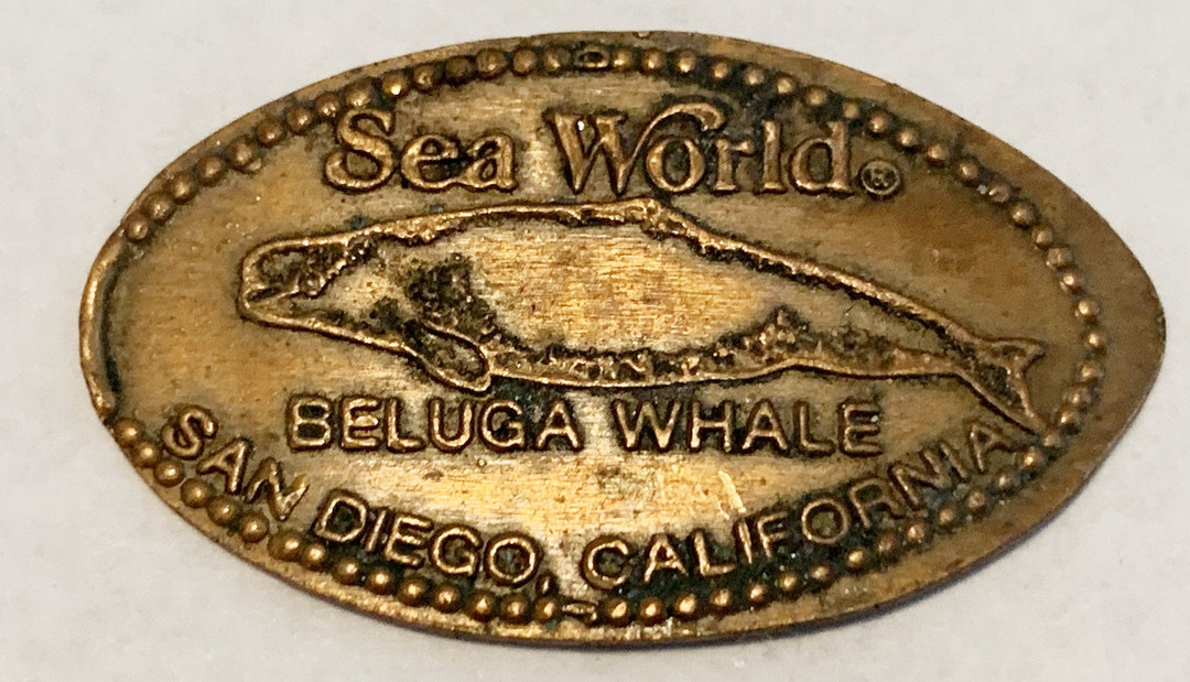 Seaworld Beluga Whale San Diego California elongated coin HT8825 - Etsy.de