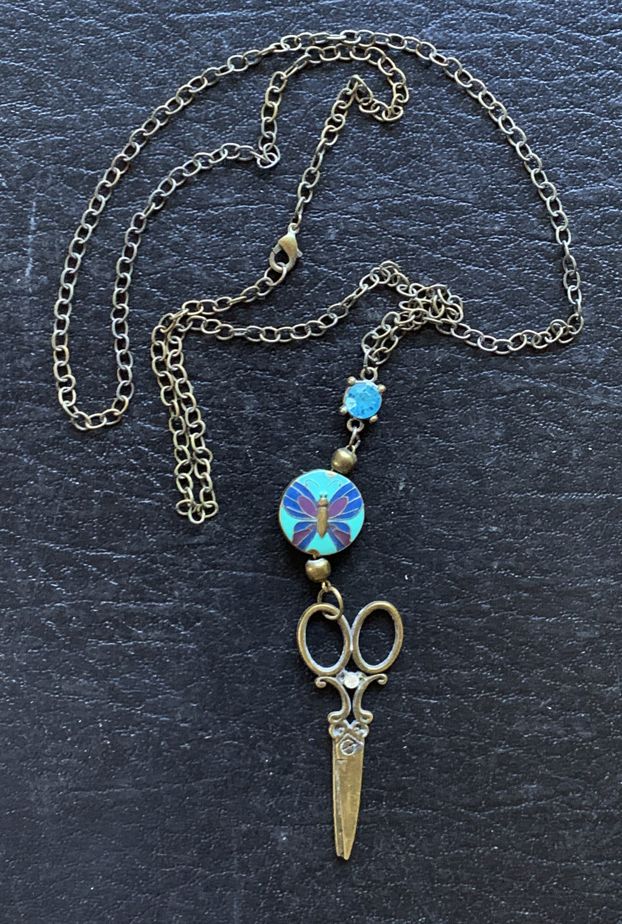 Seamstress Scissors With Rhinestone and Blue Stone With a | Etsy