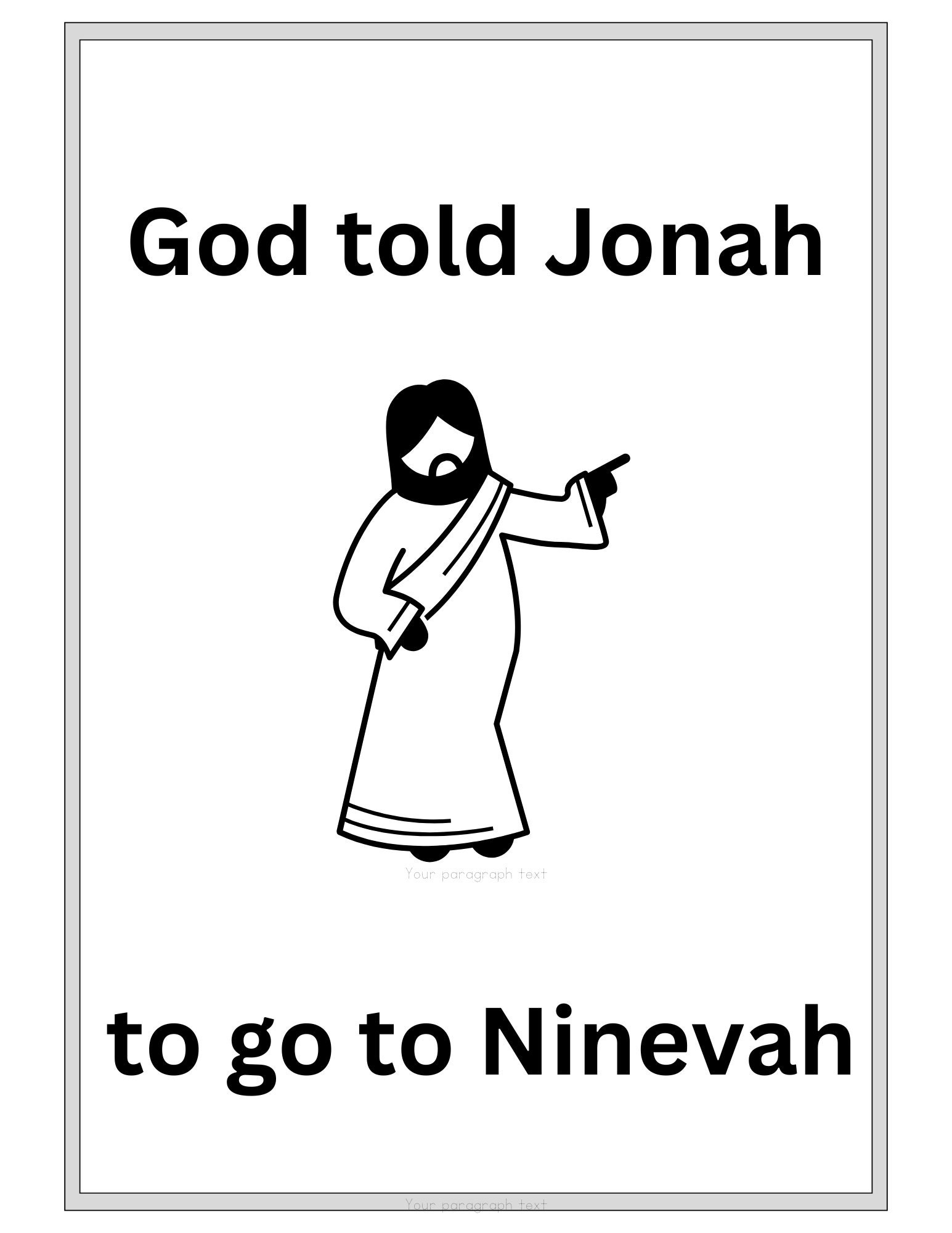 Jonah and the Big Fish Printable Coloring Book - Etsy