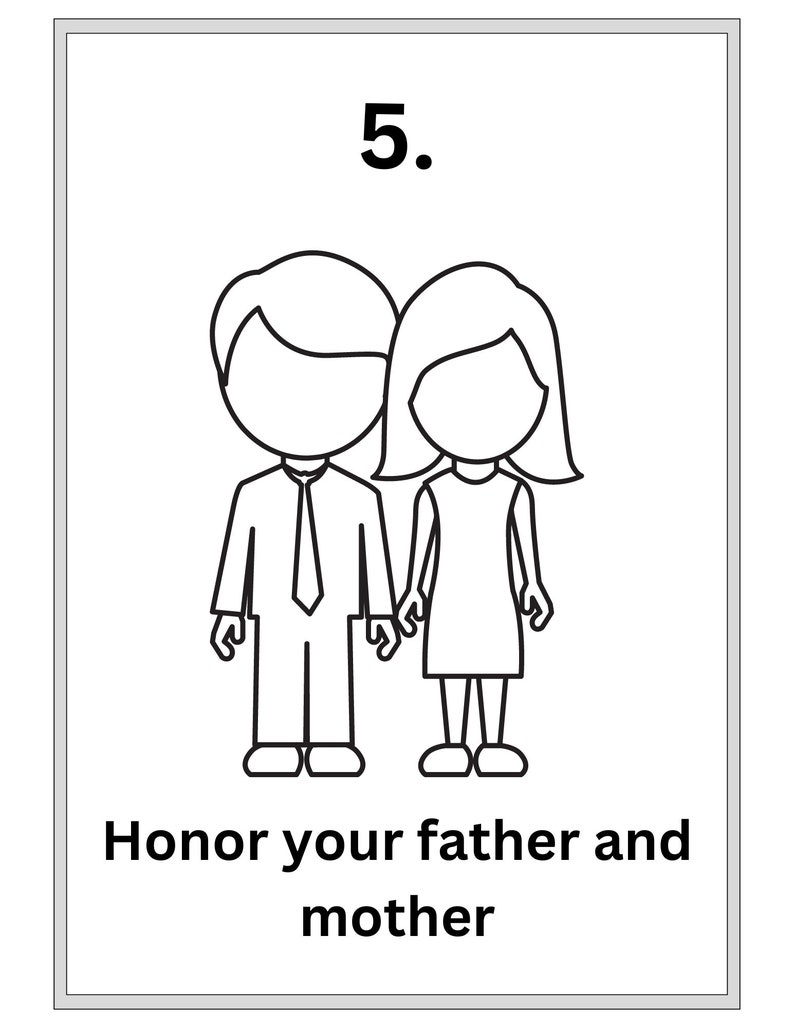 10 Commandments Printable Coloring Book Pages - Etsy