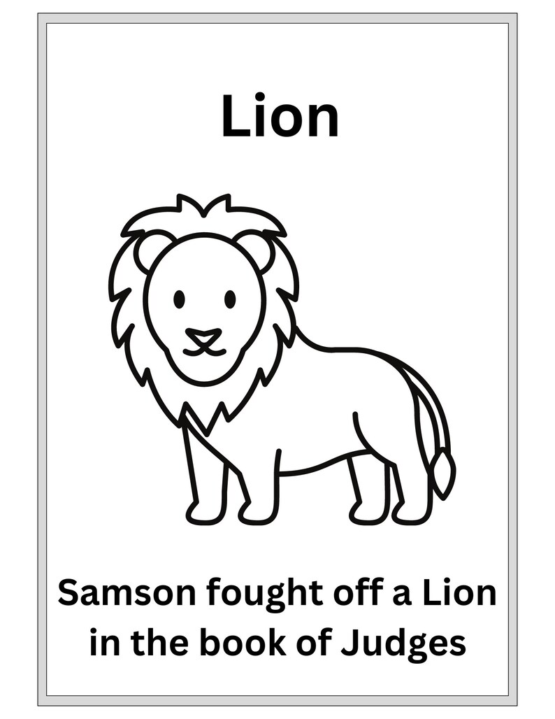 Animals in the Bible Printable Coloring Book Pages - Etsy