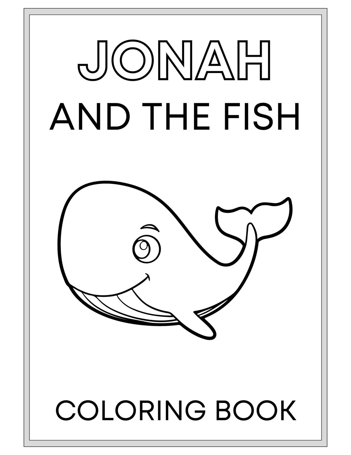 Jonah and the Big Fish Printable Coloring Book - Etsy