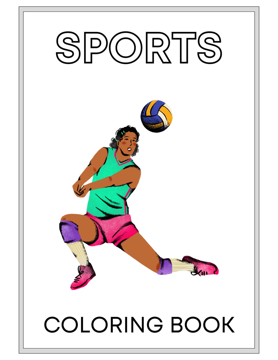 Sports Printable Coloring Activity Book - Etsy