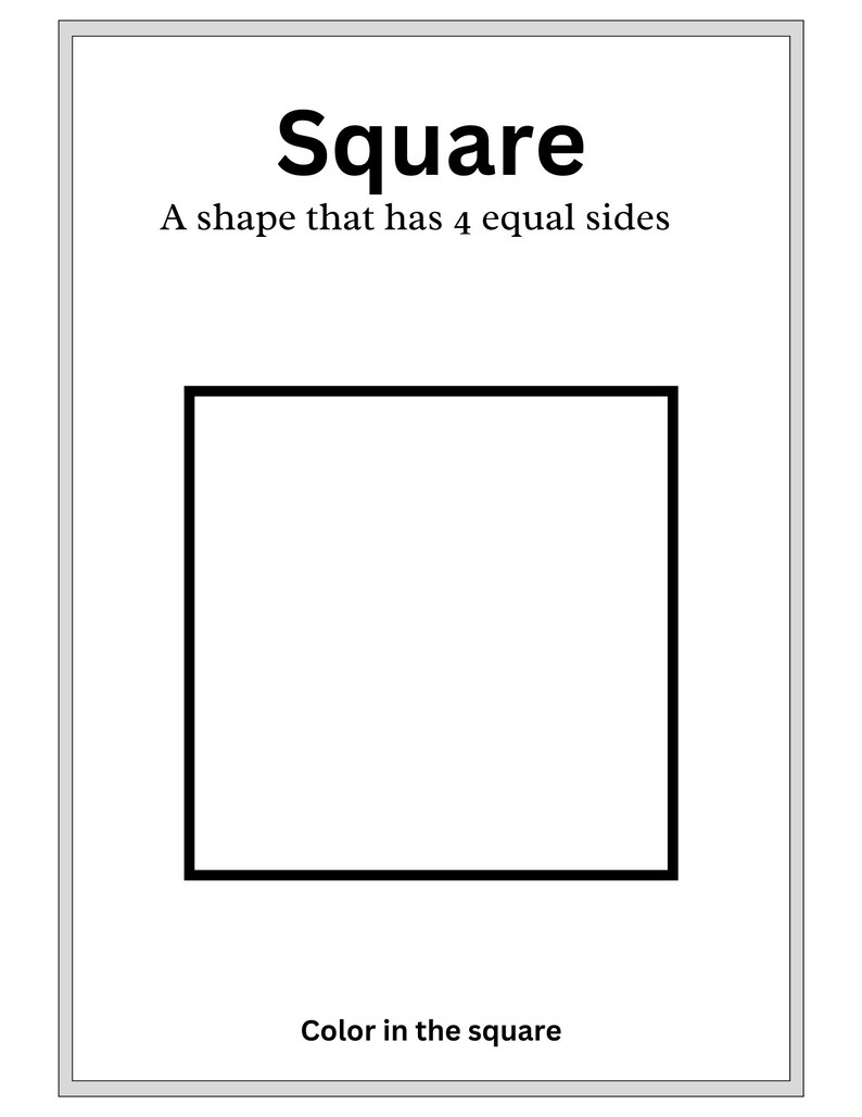 Learn Your Shapes Printable Coloring Book - Etsy