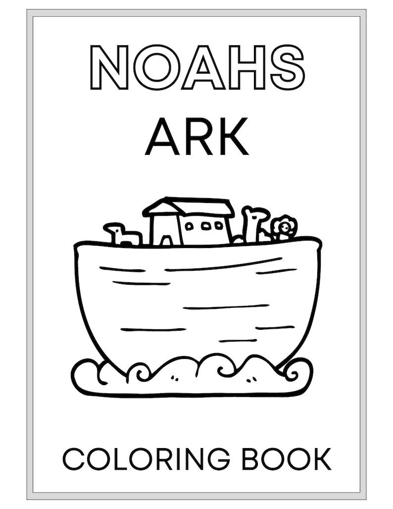 Noahs Ark Coloring Printable Pages - Etsy