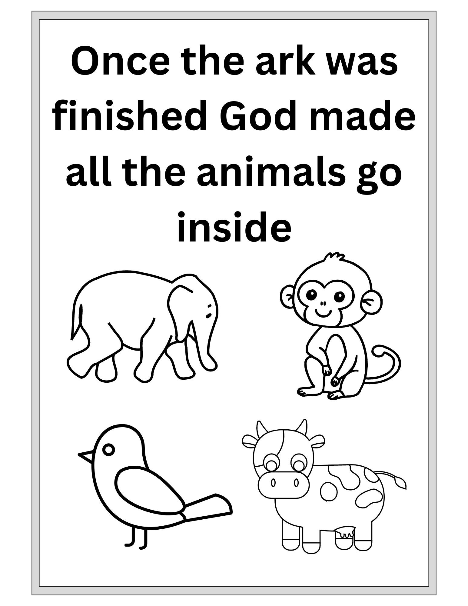Noahs Ark Coloring Printable Pages - Etsy
