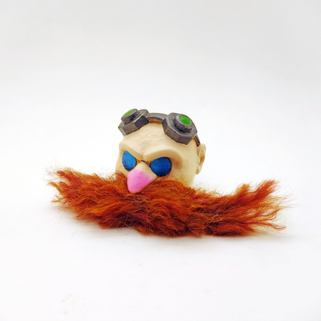 Dr Robotnik Eggman Drawer Knob W/ Fuzzy Mustache | Sonic the Hedgehog ...