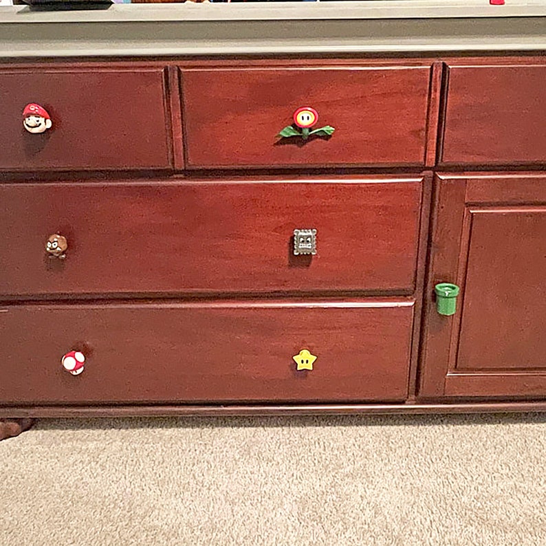 Flower Power Drawer Pulls | Super Mario Bros Furniture Knobs Fire ...