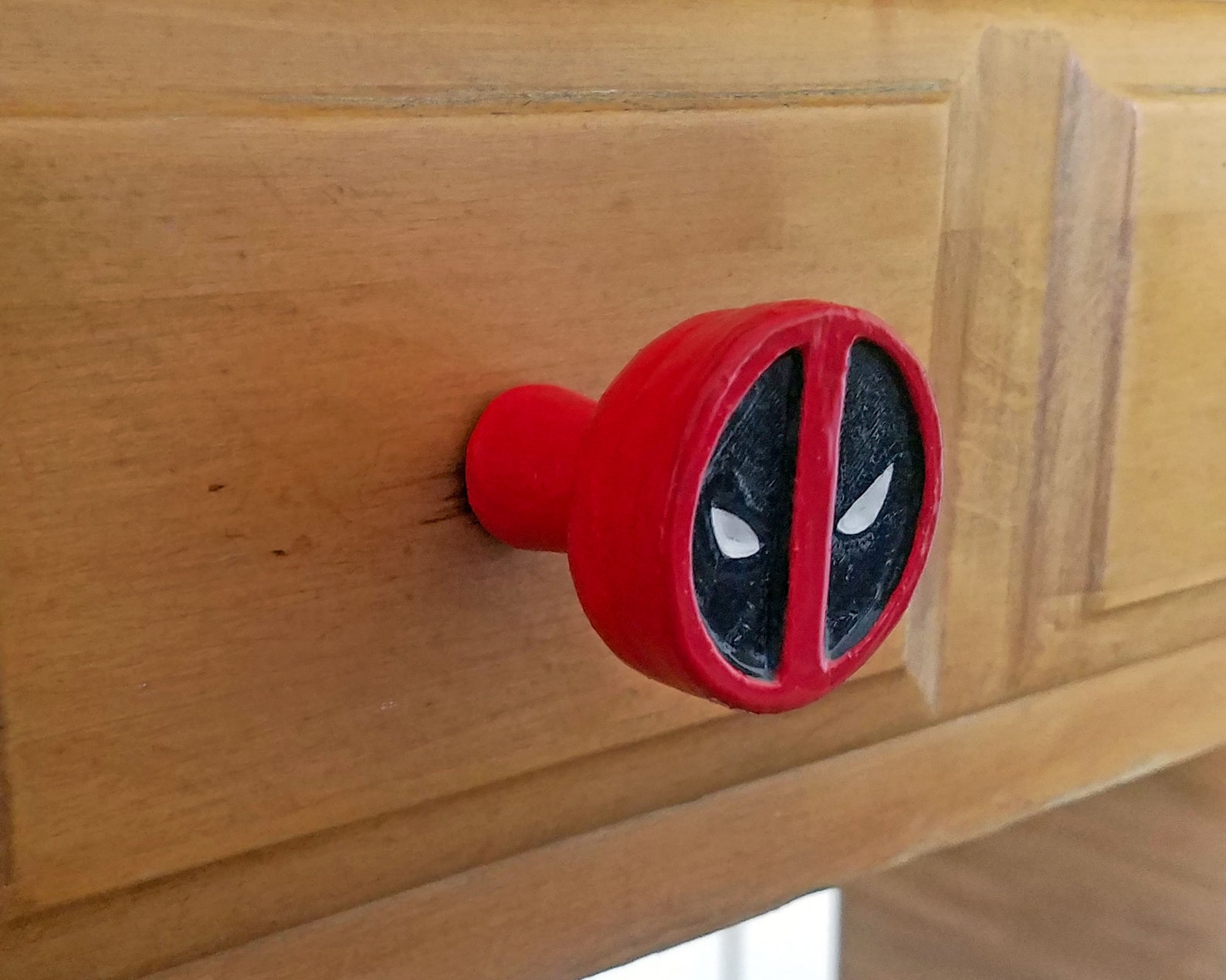 Marvel Deadpool Logo Cabinet Knob Deadpool Decor Superhero | Etsy