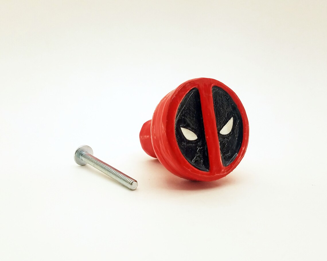 Marvel Deadpool Logo Cabinet Knob Deadpool Decor Superhero | Etsy