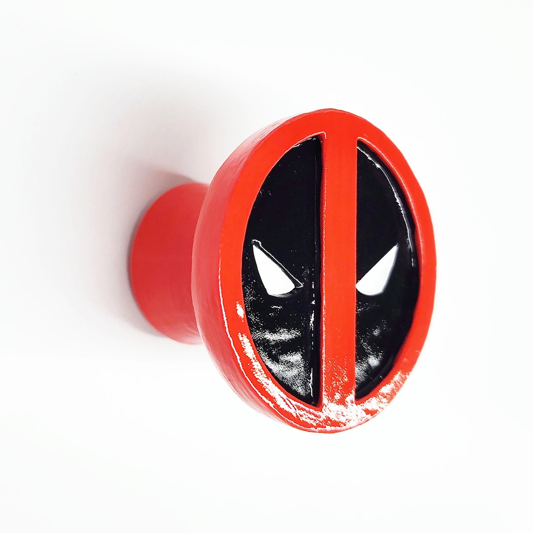 Marvel Deadpool Logo Cabinet Knob | Deadpool Decor | Superhero Knobs ...