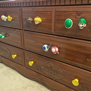 Toad Cabinet Pull Toadette Drawer Knob - Super Mario Decor / Nintendo ...