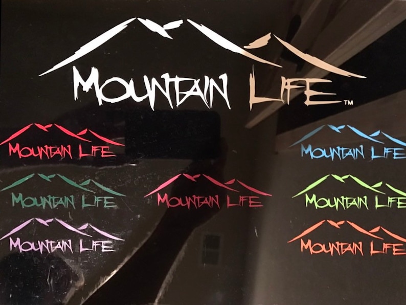 Small Mountain Life Window Decals - Etsy