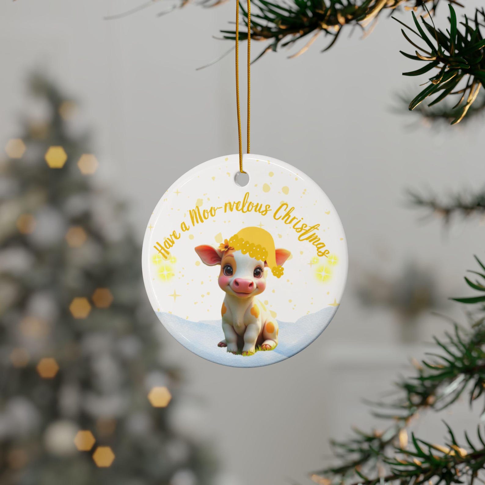 Have a Moo-rvelous Christmas-what a Moo-rvelous Ornament-cow Calf in ...