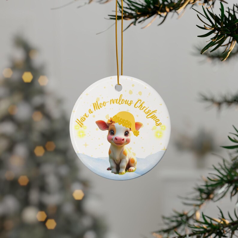 Have a Moo-rvelous Christmas-what a Moo-rvelous Ornament-cow Calf in ...