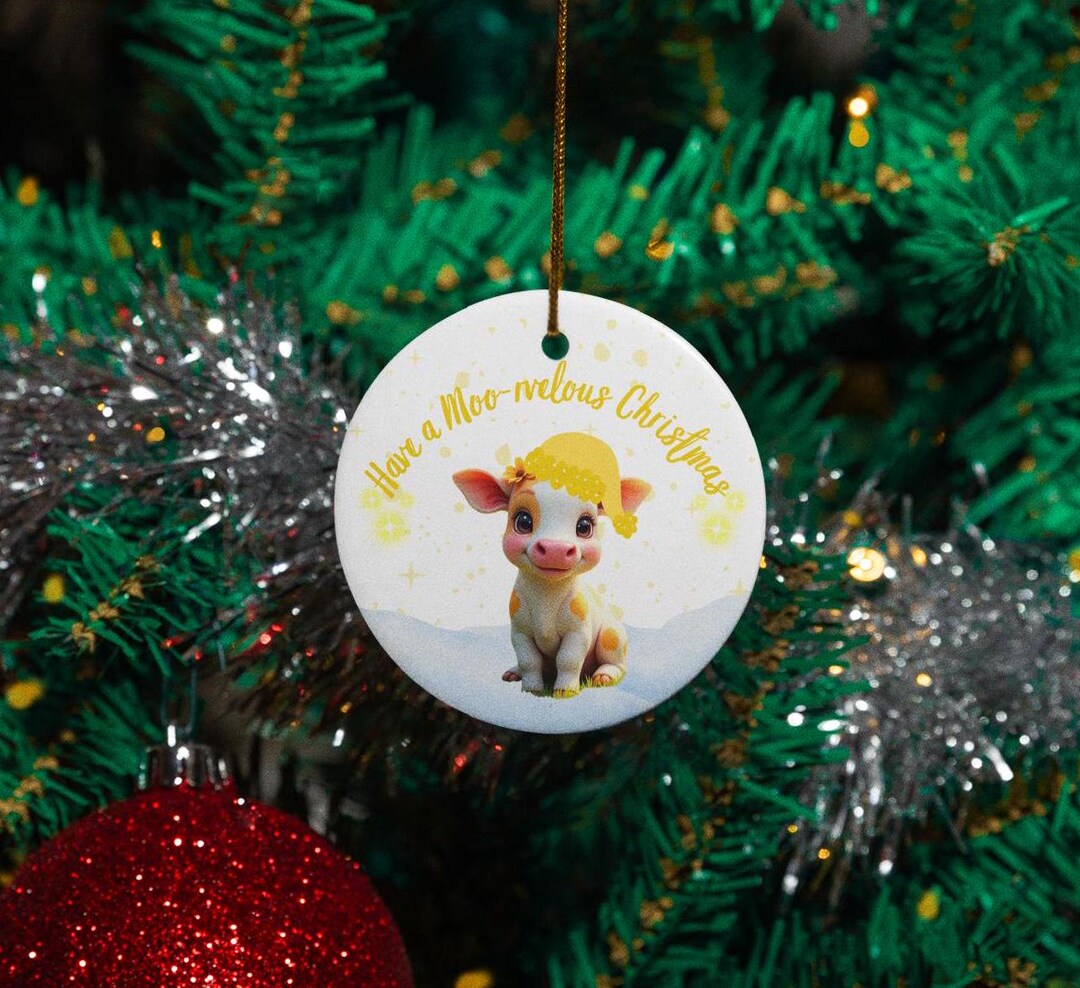 Have a Moo-rvelous Christmas-what a Moo-rvelous Ornament-cow Calf in ...