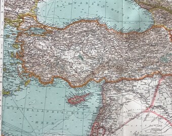 Antique Map of Turkey - Etsy