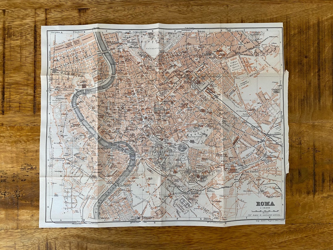 1920s Vintage Geography ROME City Print. Antique Map of Rome - Etsy