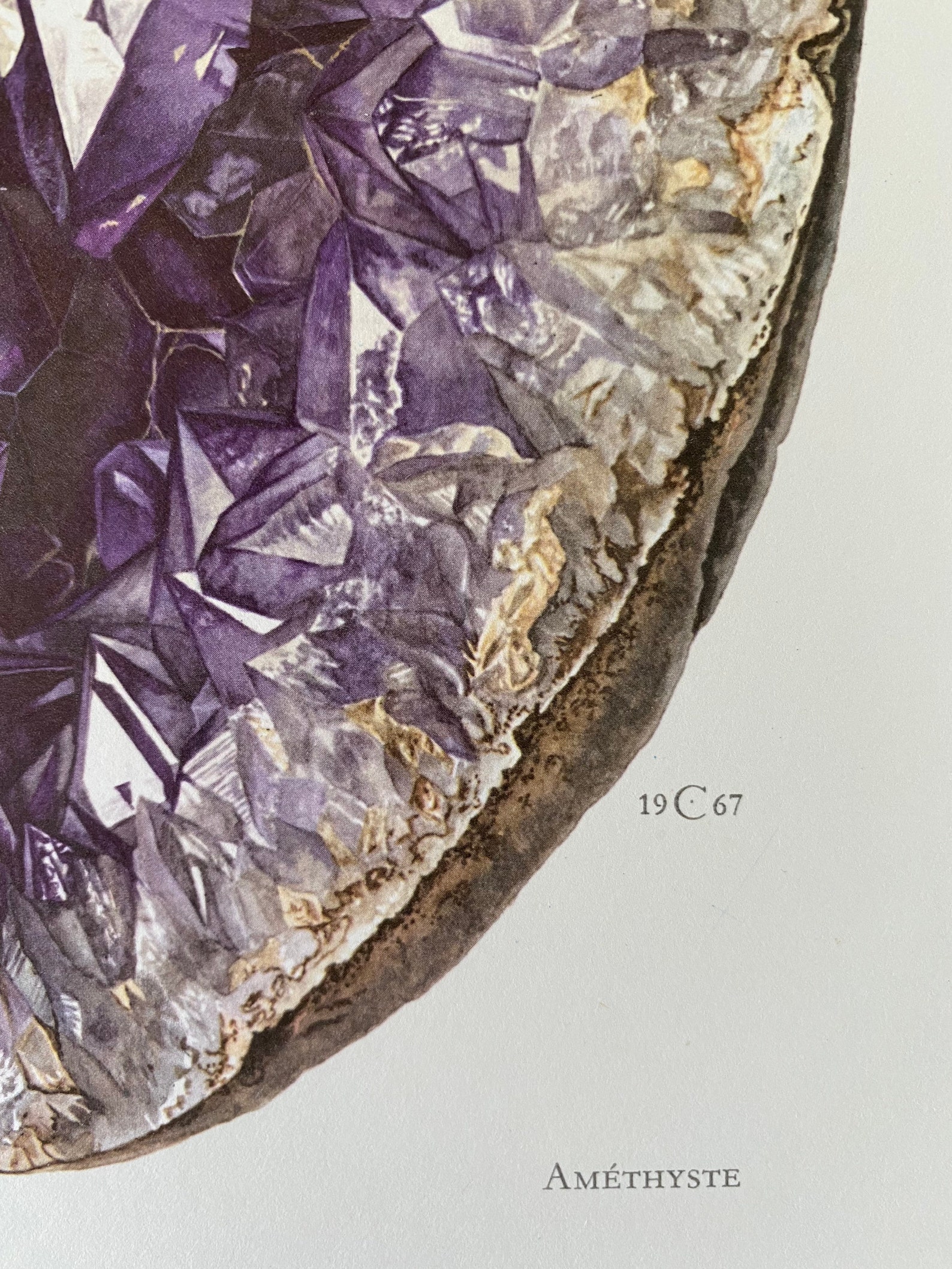 AMETHYST Mineral Print. Antique Natural Sciences and Geology Print ...