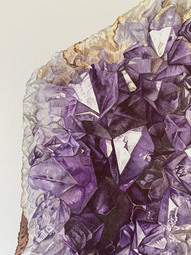 AMETHYST Mineral Print. Antique Natural Sciences and Geology Print ...