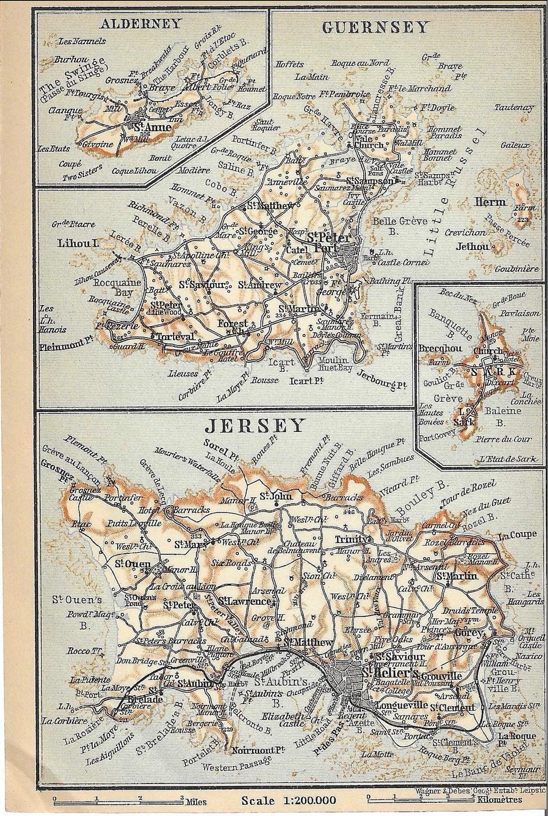 Vintage Travel Guide Print Channel Islands Jersey, Guernsey and ...