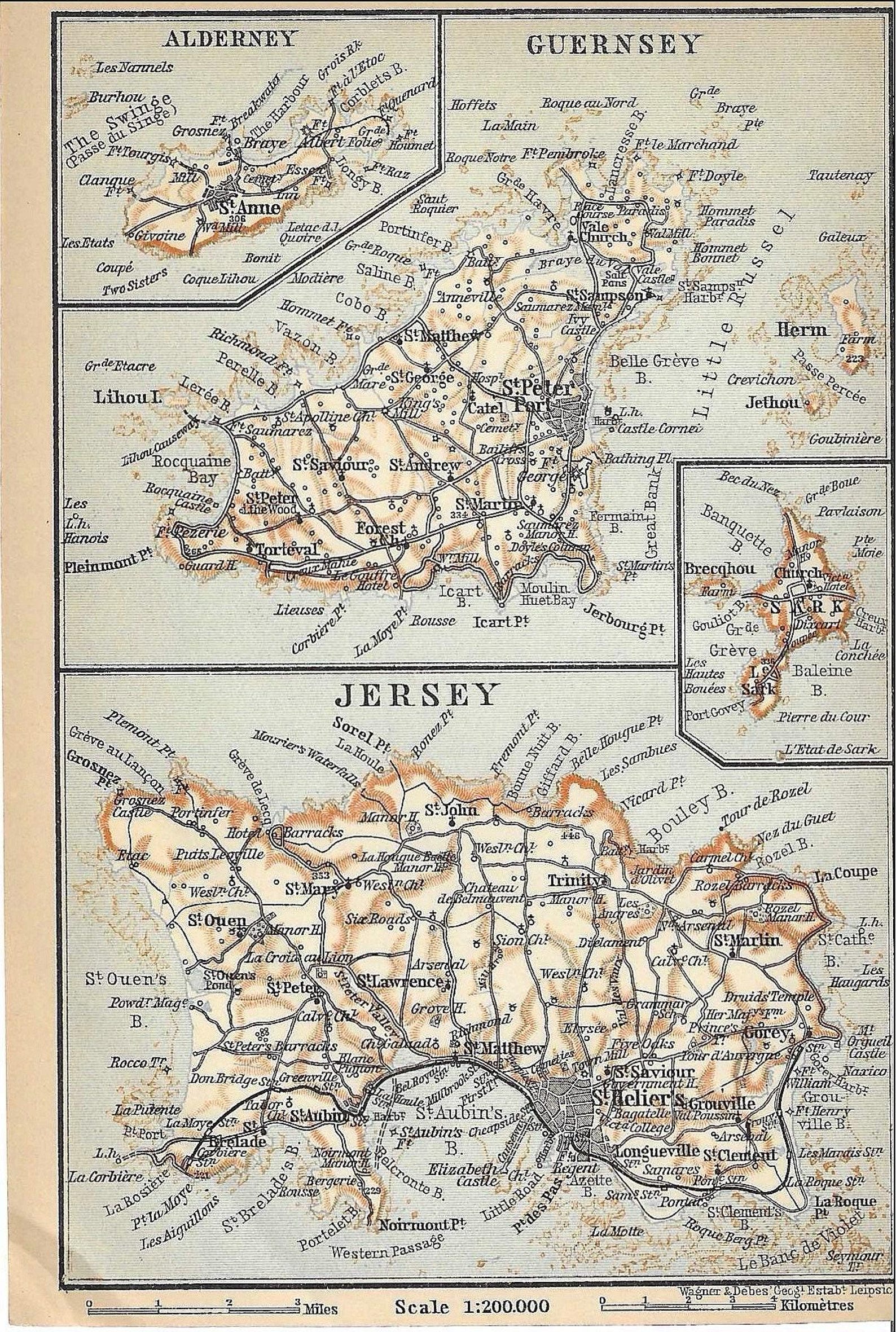 Vintage Travel Guide Print Channel Islands Jersey, Guernsey and ...