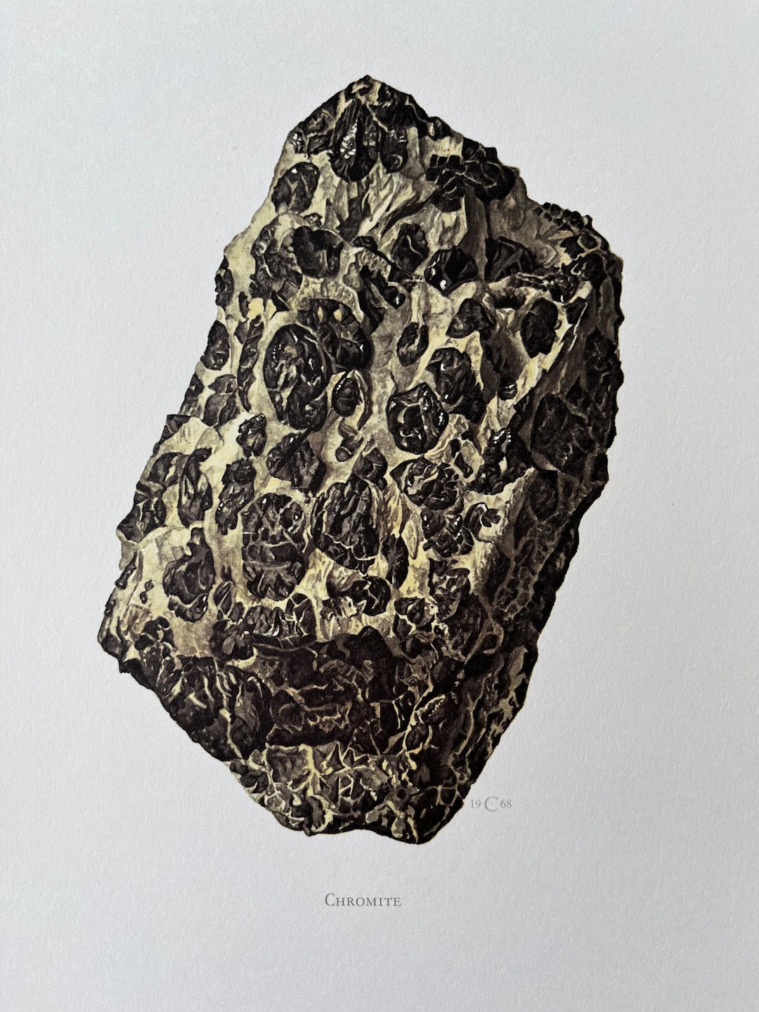 Vintage Chromite Mineral Print, 1960s Geology Lithograph - Etsy