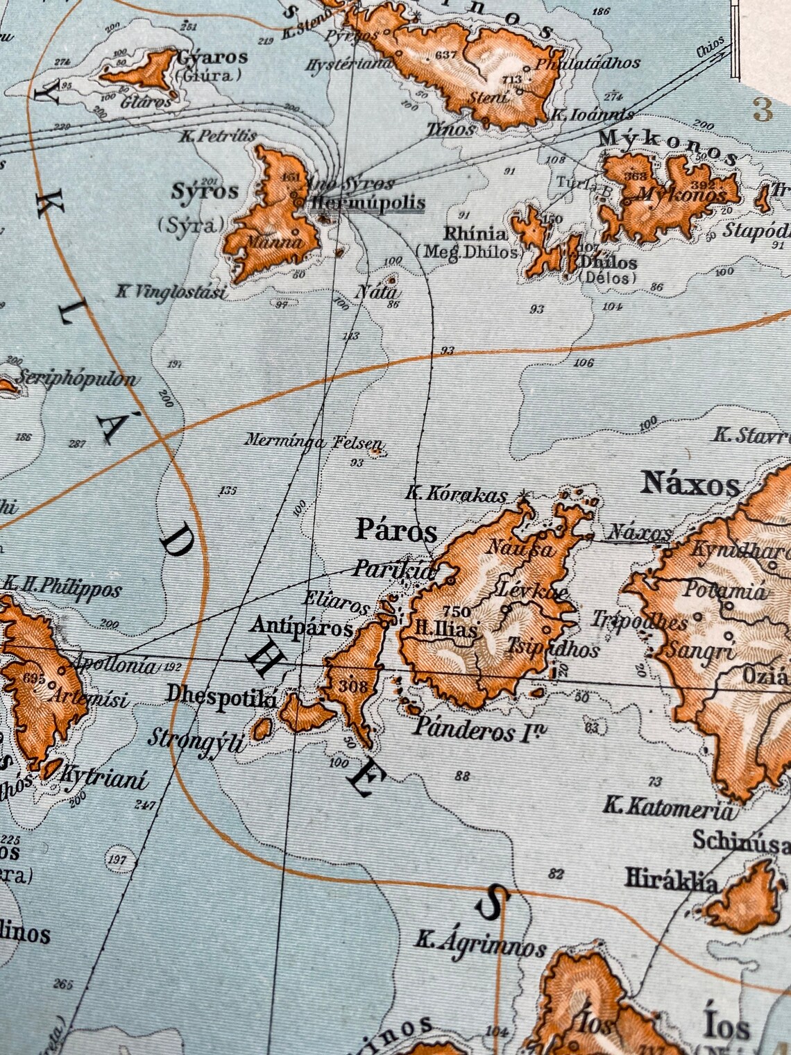 Vintage Map Greece From 1914 / Greek Islands Antique Map - Etsy