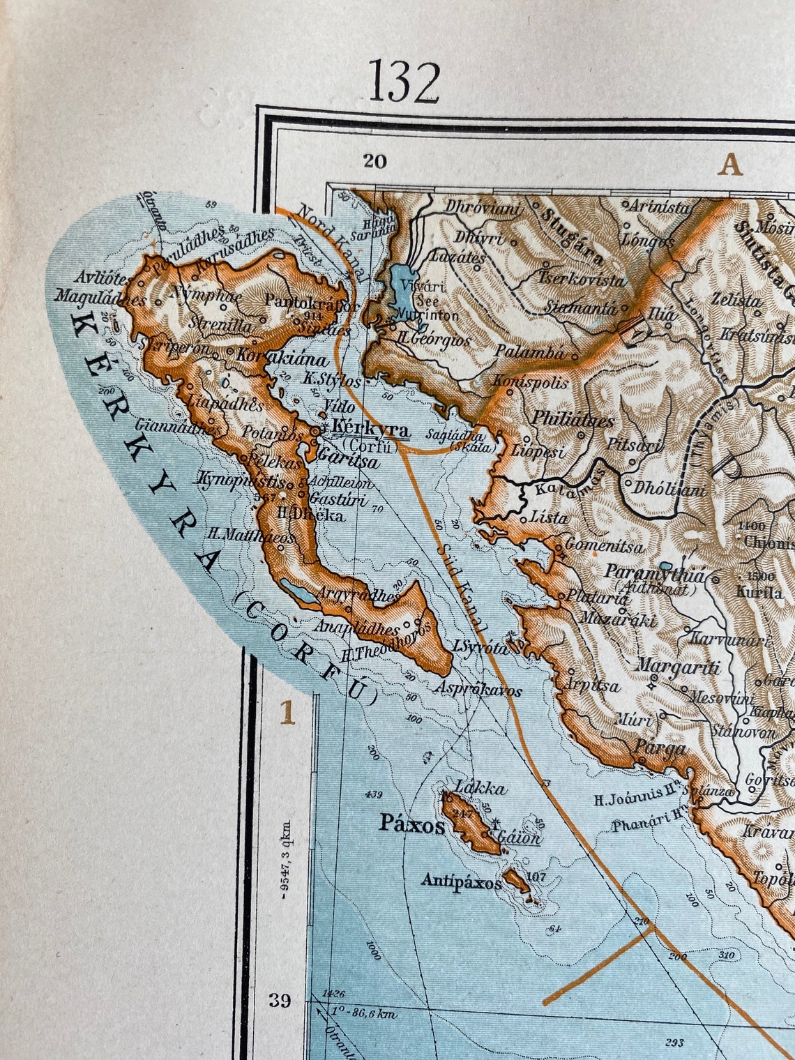 Vintage Map Greece From 1914 / Greek Islands Antique Map - Etsy